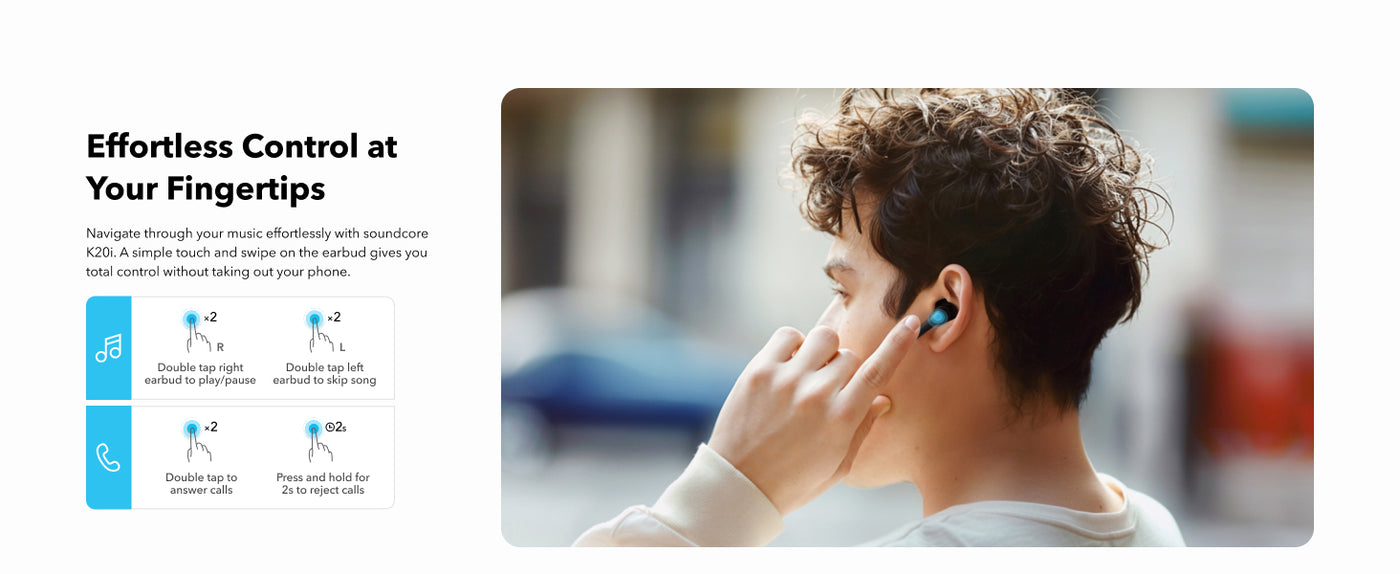 Soundcore K20i Earbuds | 36-Hour Playtime & Clear Sound